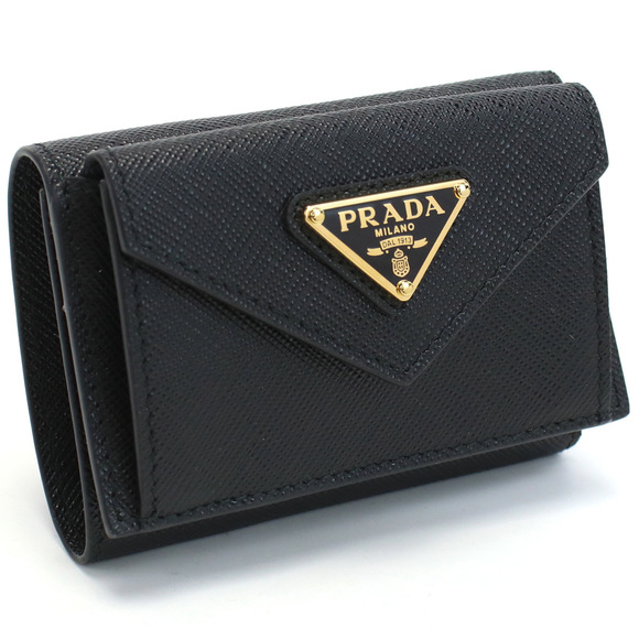 Prada | Bags | Prada Trifold Wallet With Coin Purse Black | Poshmark